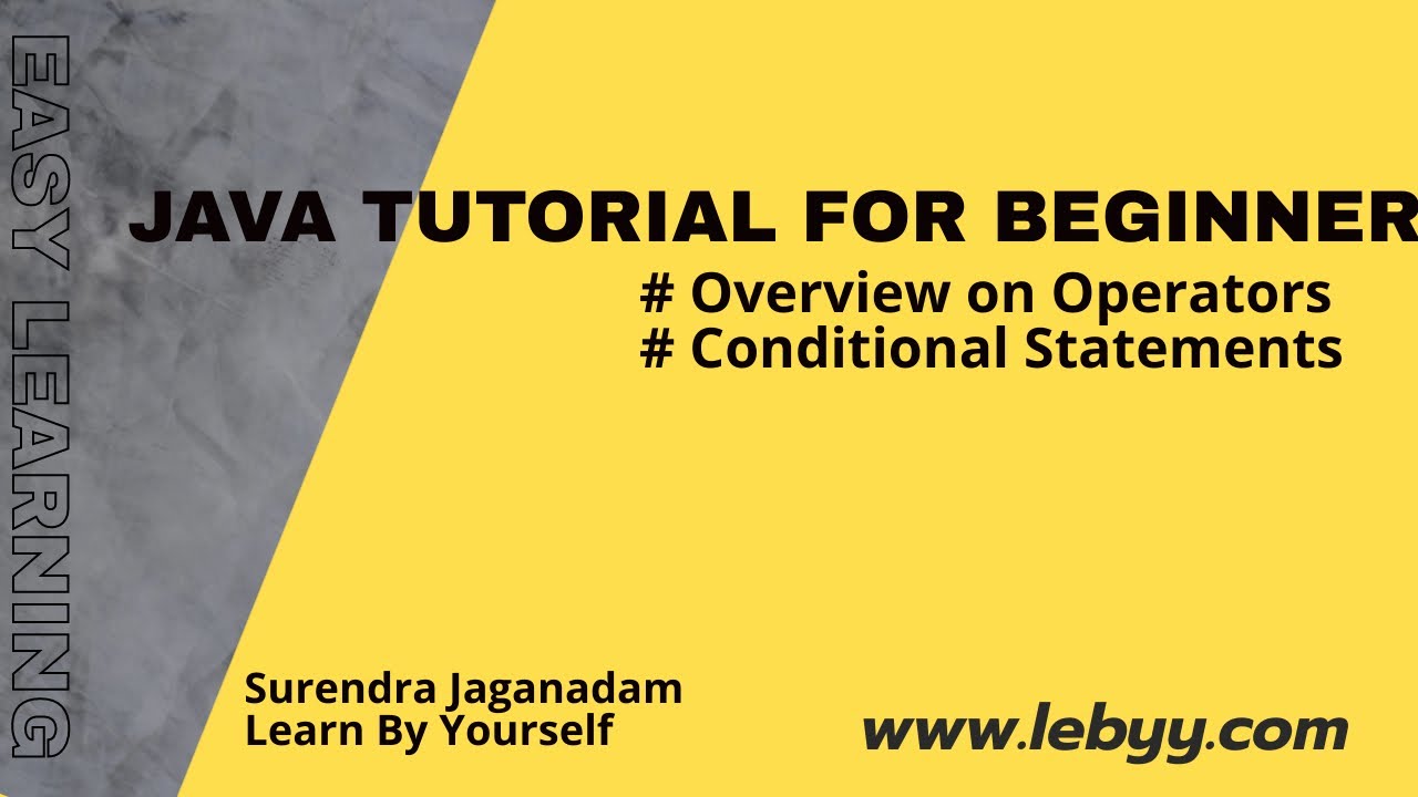 Java Tutorial For Beginners Operators Conditional Statements