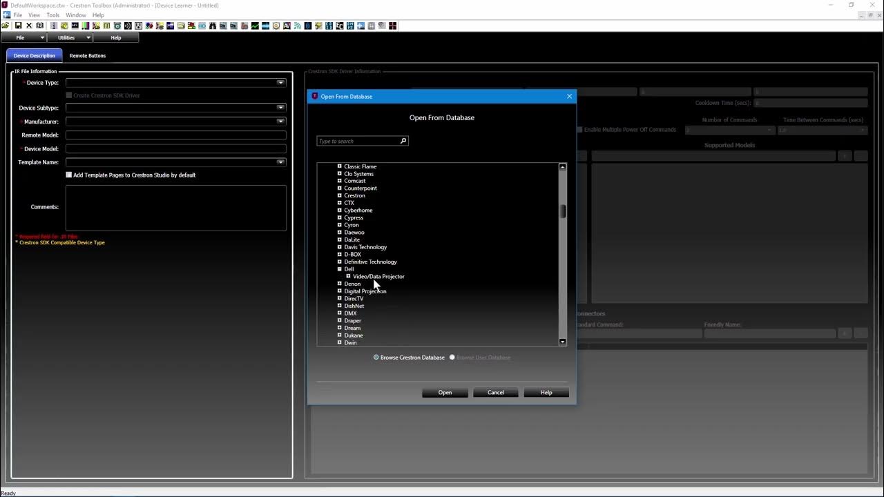 CTI | Crestron Toolbox™ Device Learner Tool - YouTube