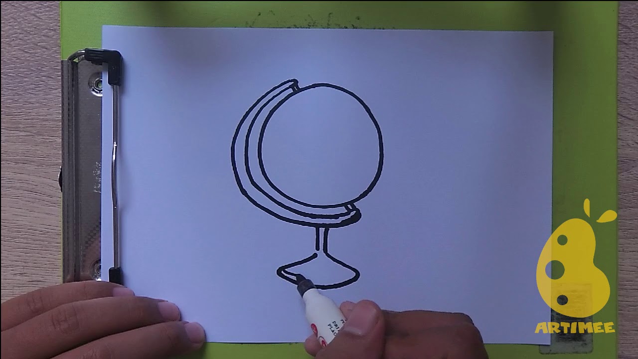 How to Draw Globe ( Step by Step ) - YouTube