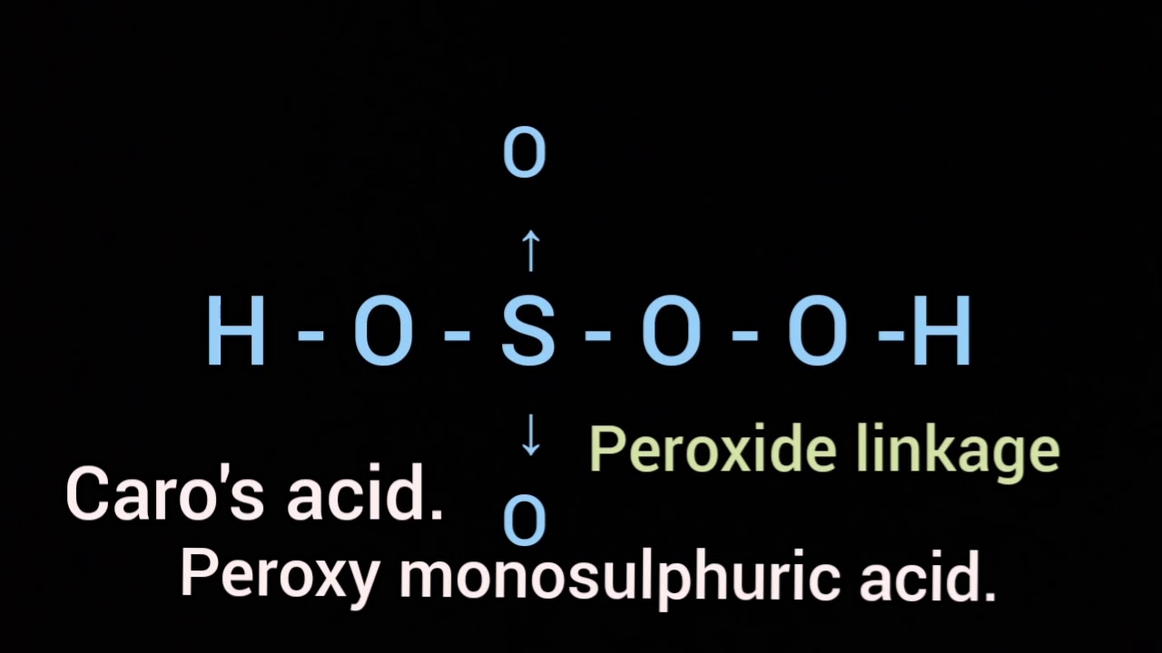 Oxidation number/state of S in H2SO5 /peroxy monosulphuric acid/Caro's ...