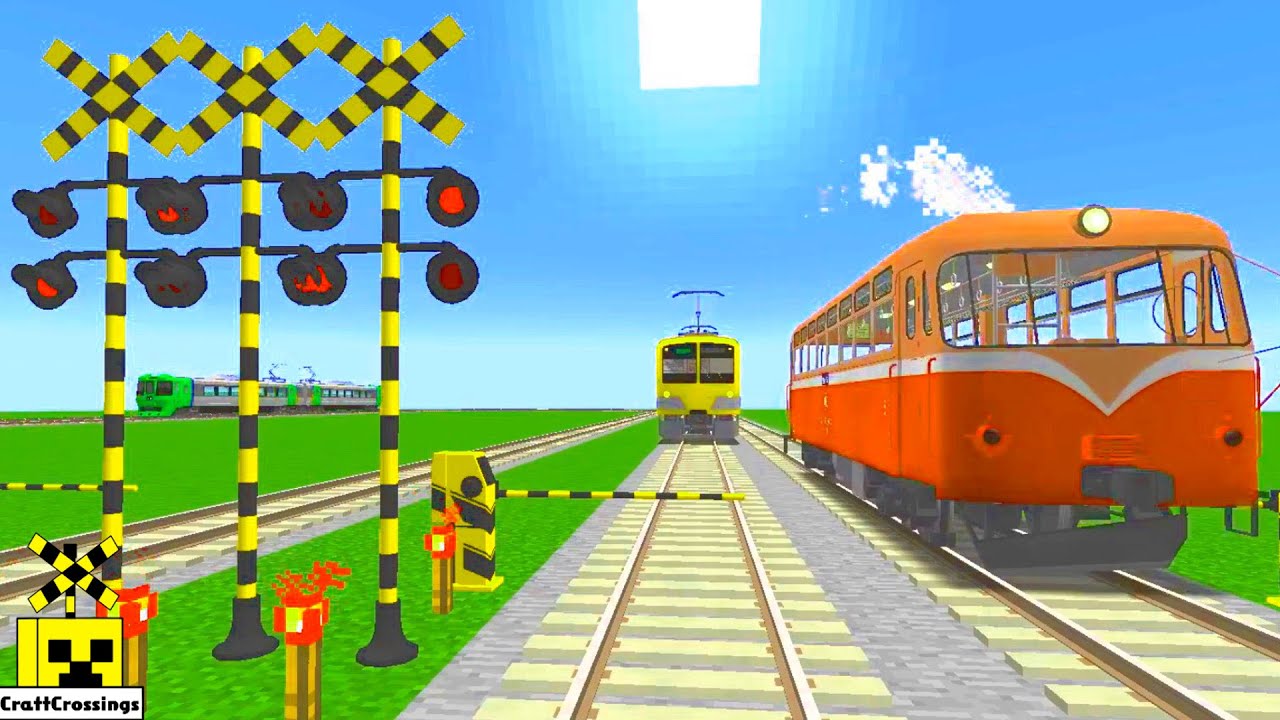 踏切 アニメ Train Railway Railroad Crossing Animation Minecraft p005 - YouTube