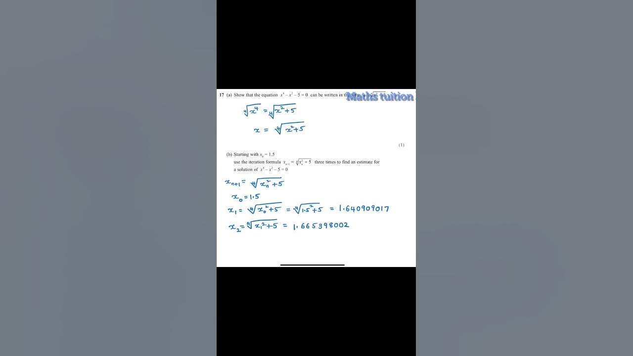 GCSE question on Solving equations by Iterative method. # ...
