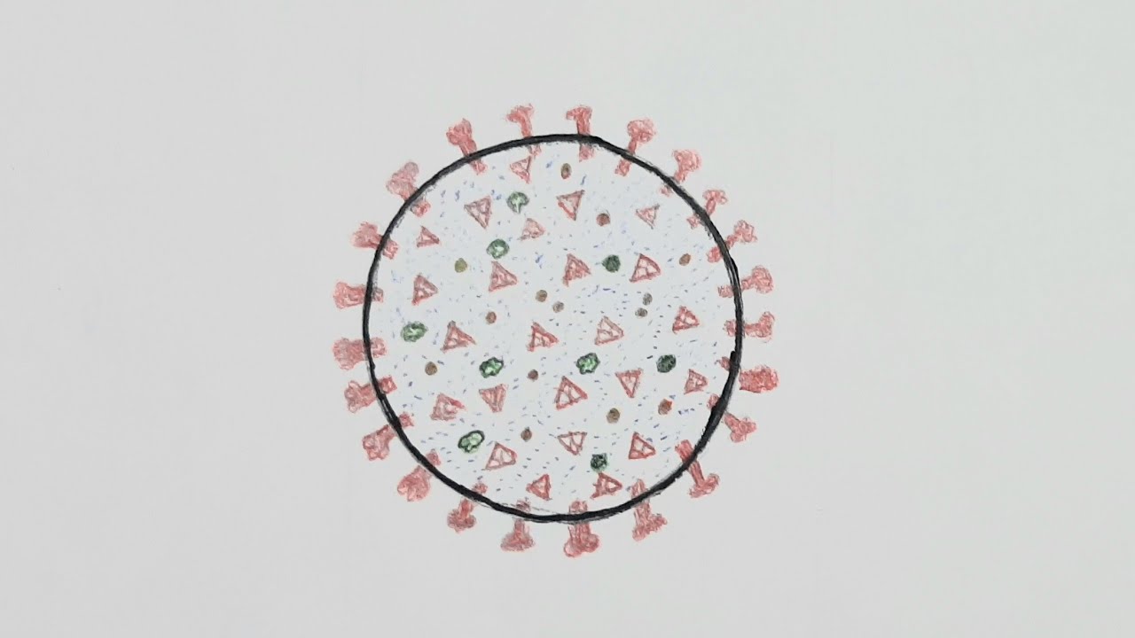 how to draw corona virus || easy corona virus drawing - YouTube