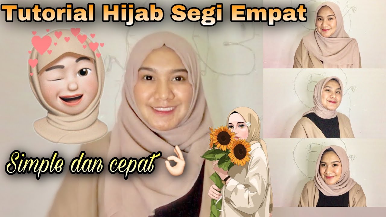 Tutorial Jilbab Segi Empat Simple dan Cepat alaekaindah - YouTube