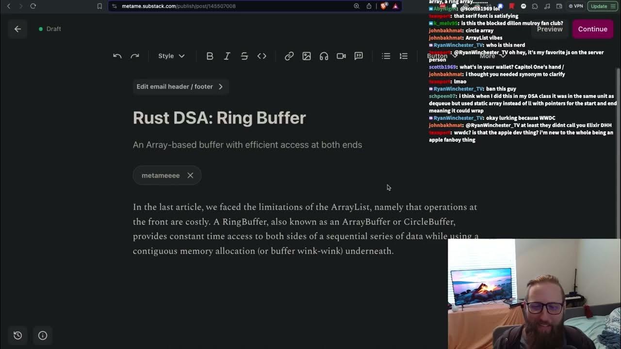 Writing an article on Ring Buffer in Rust 🦀! - Rust DSA Blog (part 7) - YouTube