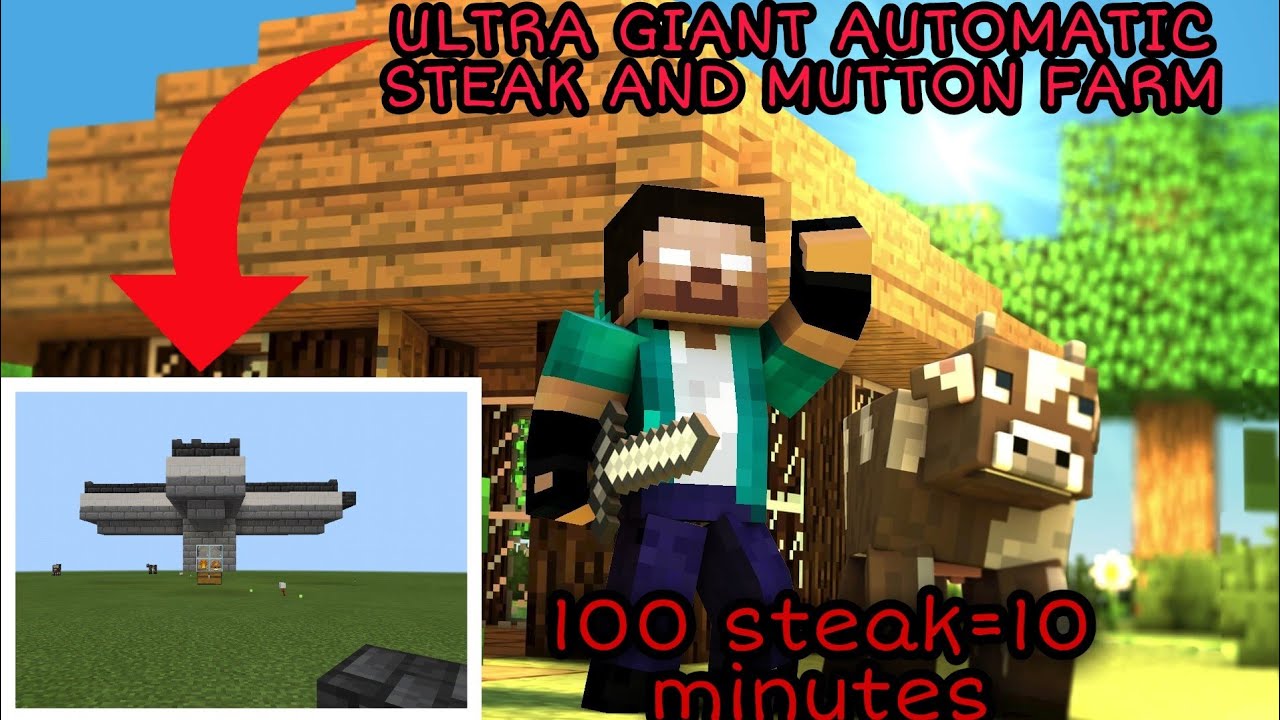 Minecraft, Finally I Made Ultra Gaint Automatic Steak and Mutton Farm ...