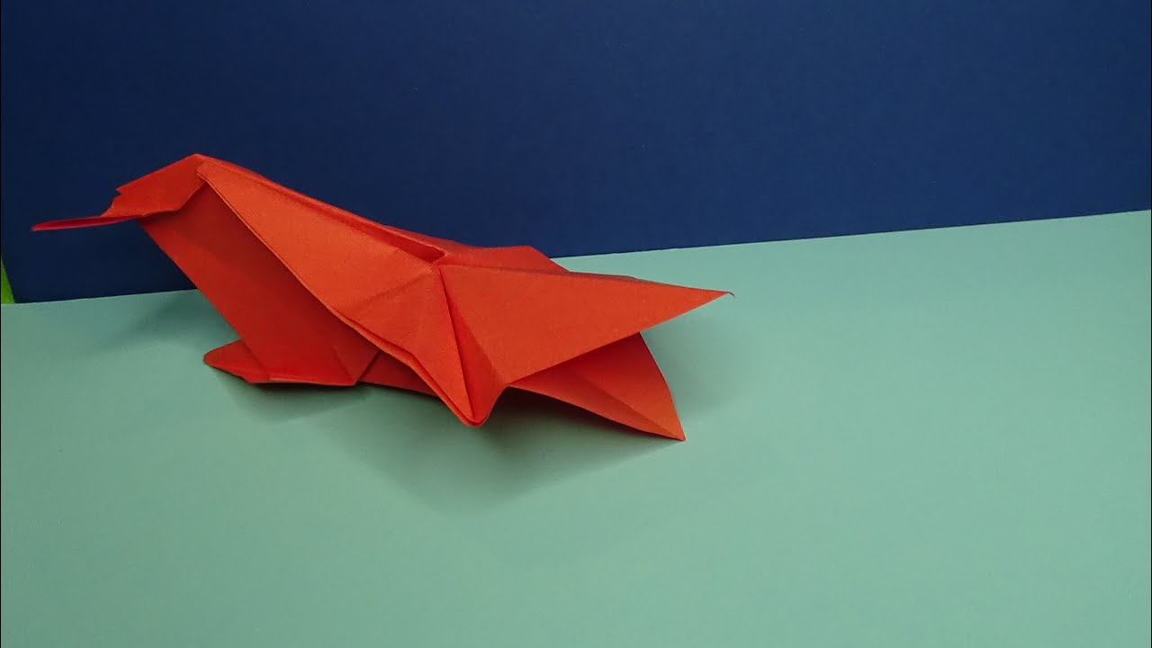 Origami DINOSAURUS Mosasaurus with moving Jaws - how to make a paper ...