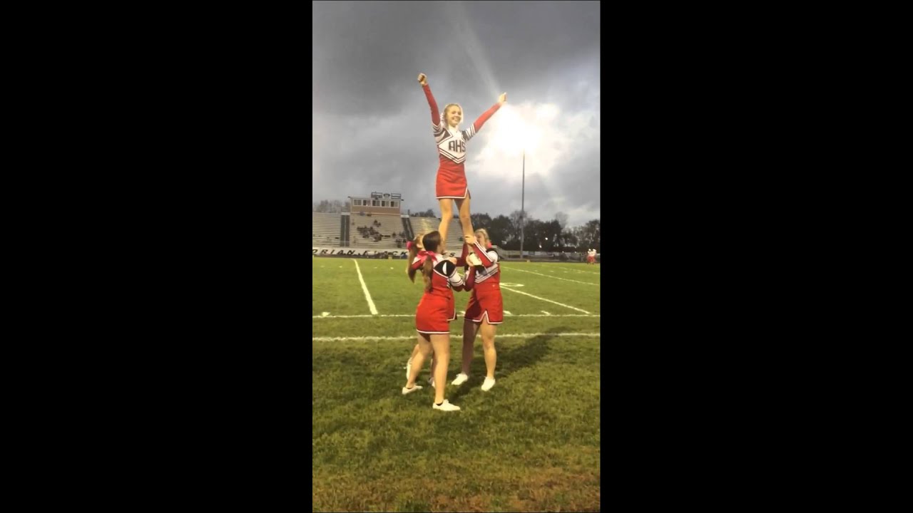 Chair Sit into Prep Cheer Stunt - YouTube