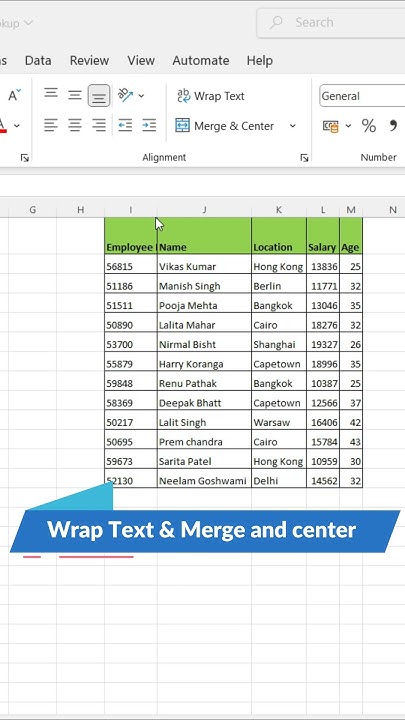 Wrap text in excel | Merge and center in excel | - YouTube