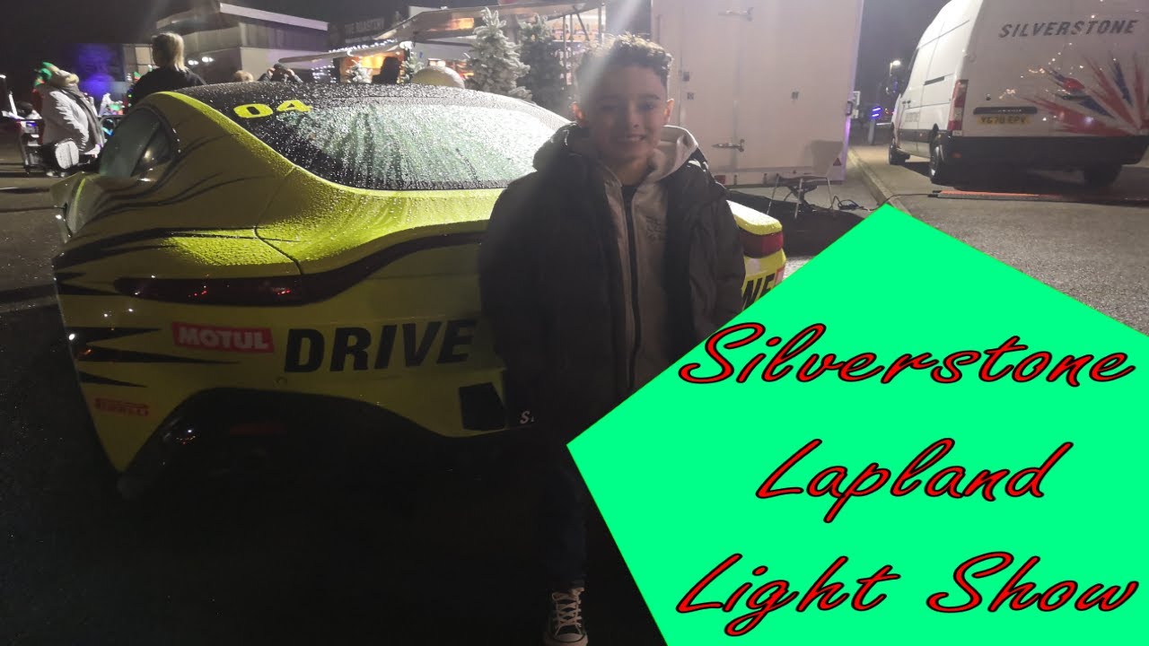 Driving round the SILVERSTONE race circuit LAPLAND light show. Lights ...