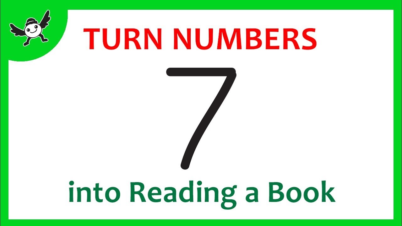 How To Turn Number 7 into Cartoon Reading a Book – Fun Doodle Art on ...