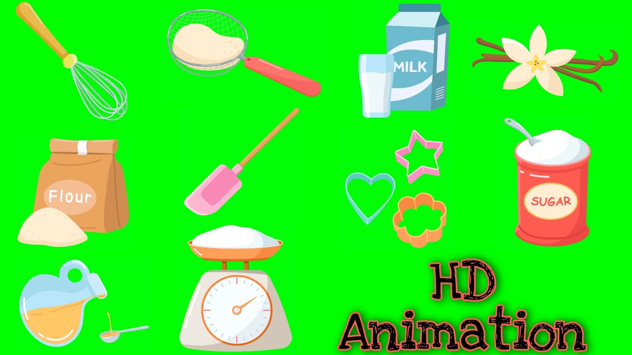 Baking sticker green screen video || baking sticker animation || green ...