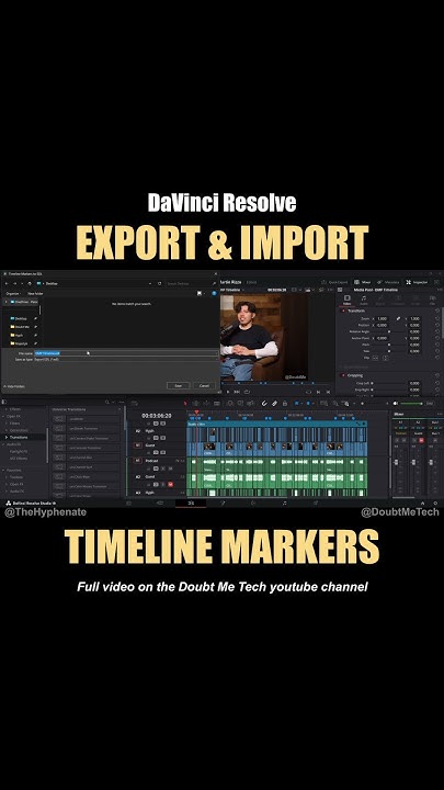 Export & Import Timeline Markers to Other Projects in DaVinci Resolve [ How To Tutorial ] - YouTube