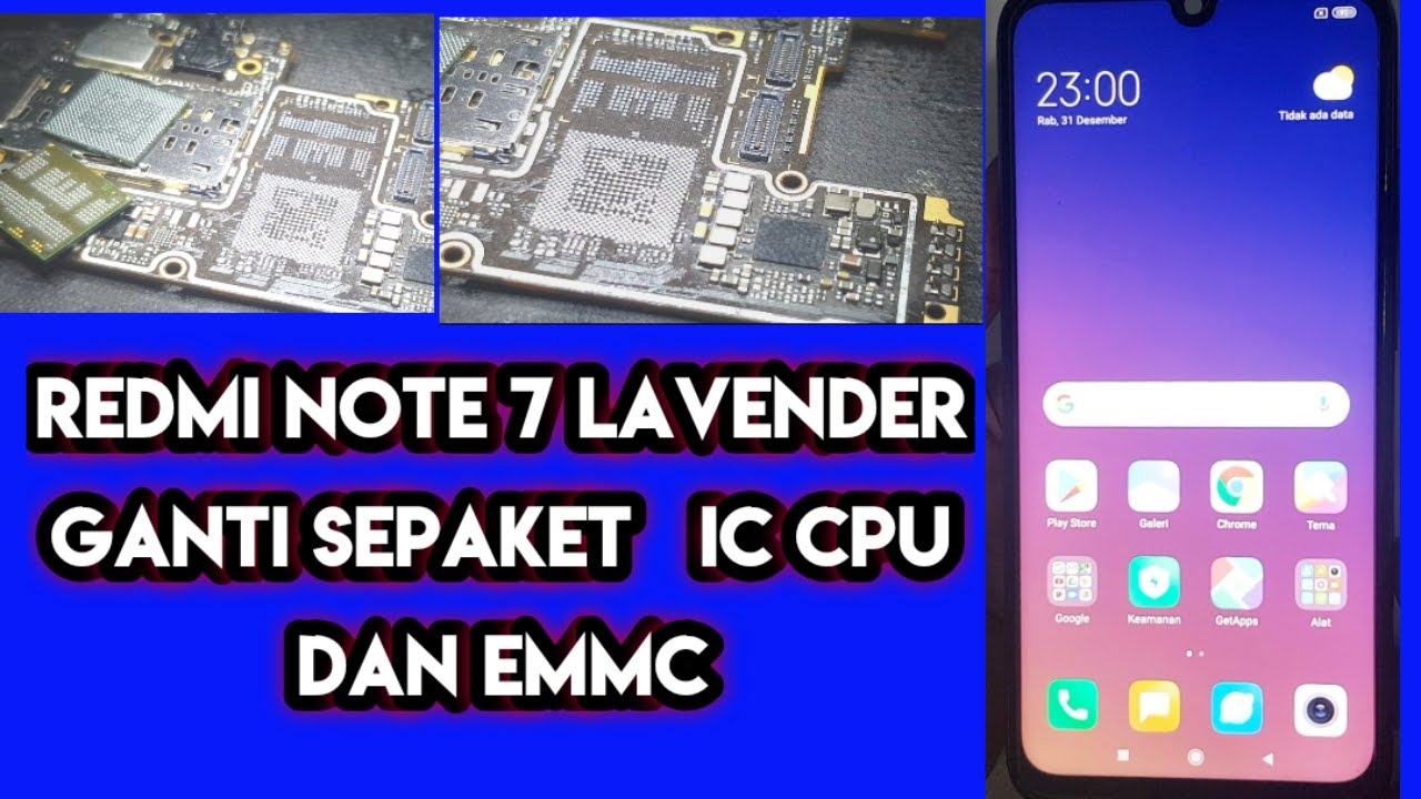 Xiomi redmi note 7 lavender matot done ganti ic cpu dan emmc - YouTube