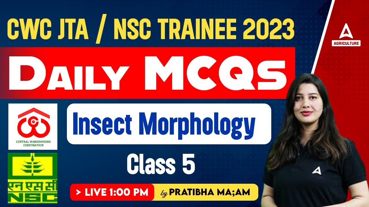 Insect Morphology Daily MCQs #5 | CWC JTA/ NSC Trainee 2023 | By ...