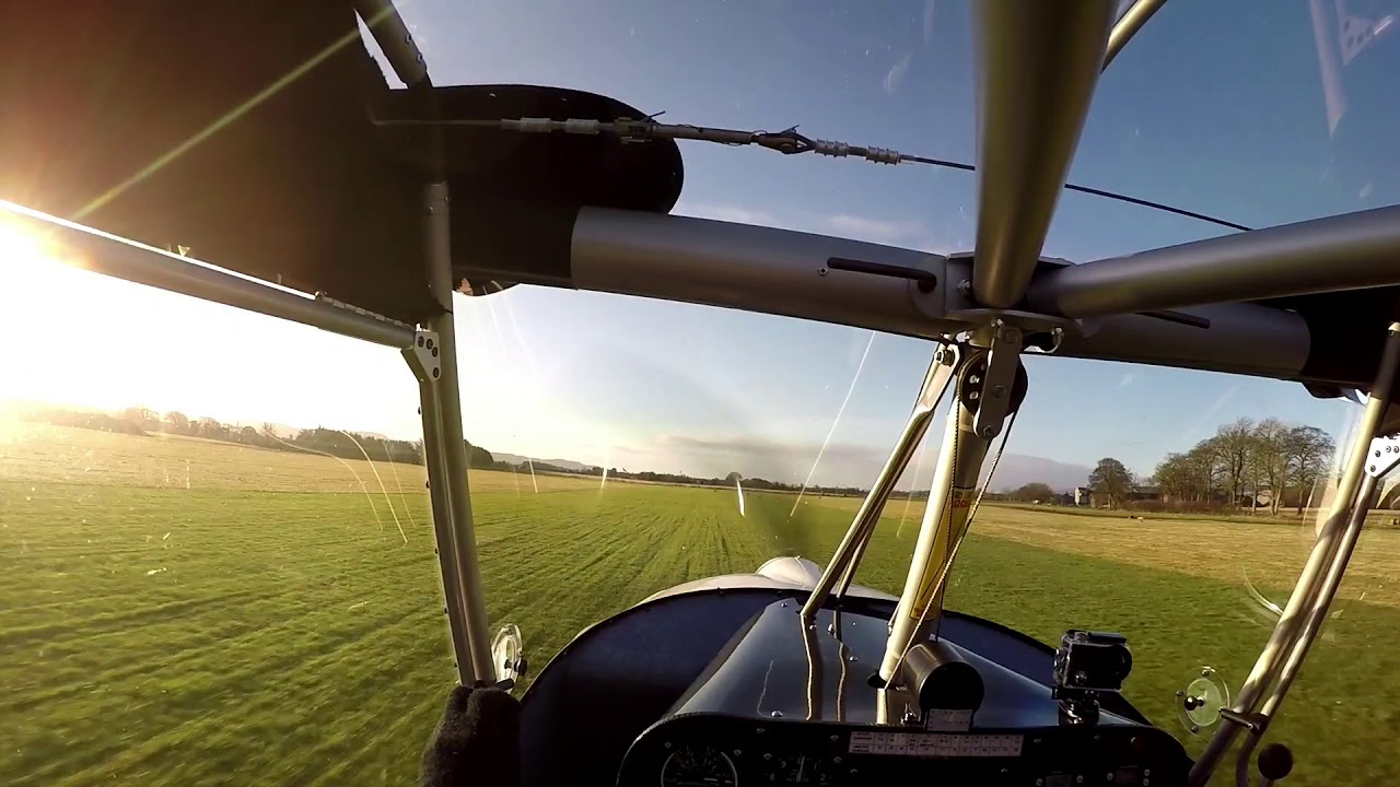 Skyranger swift 2 Microlight taking off runway 21 Balado airfield ...
