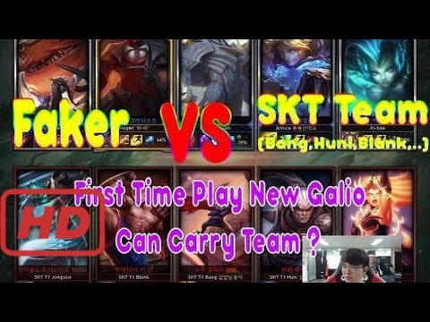 Faker New Galio VS Team SKT😂 | Faker vs Bang, Huni, Blank,..| Faker funny stream | LOLTube - LOL ...