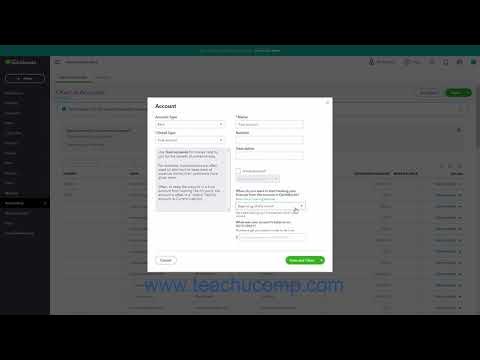 QuickBooks Online Tutorial Adding New Accounts Intuit Training - YouTube