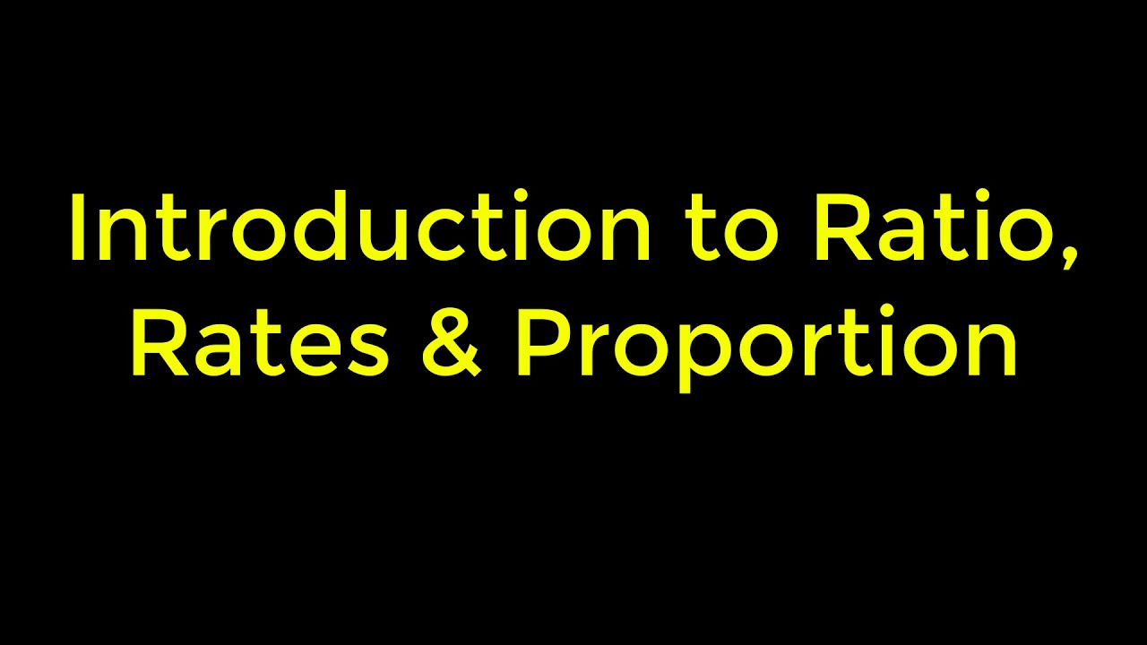 Introduction to Ratio Rates and Proportion | CORE MATH SHS 1 - YouTube