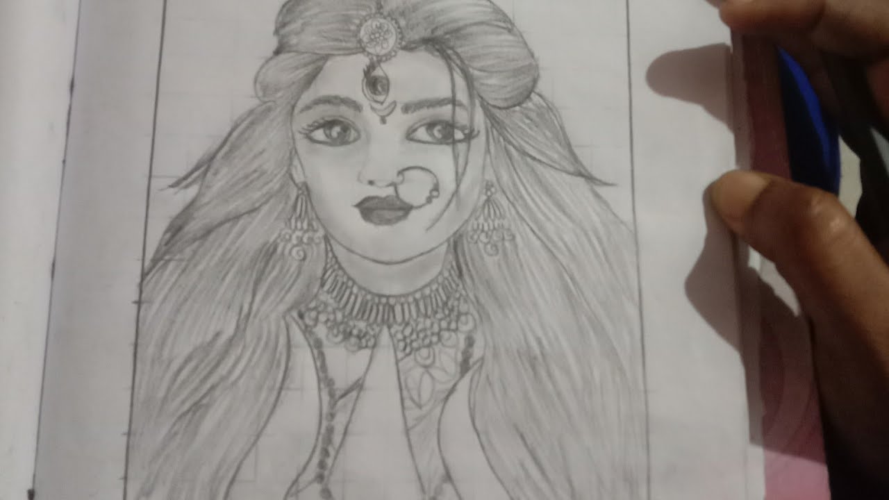 how to draw durgamatha drawing#viralvideos #lalitha art and creative ...