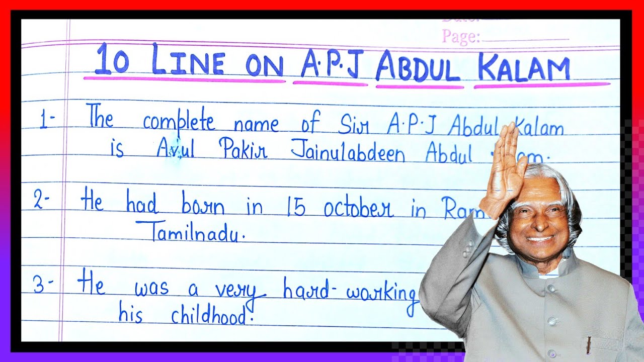10 lines on apj Abdul Kalam in english | Apj abdul kalam par essay ...