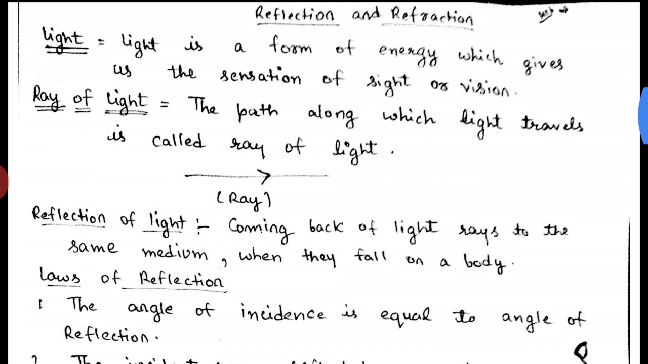 Reflection Notes Revision - YouTube