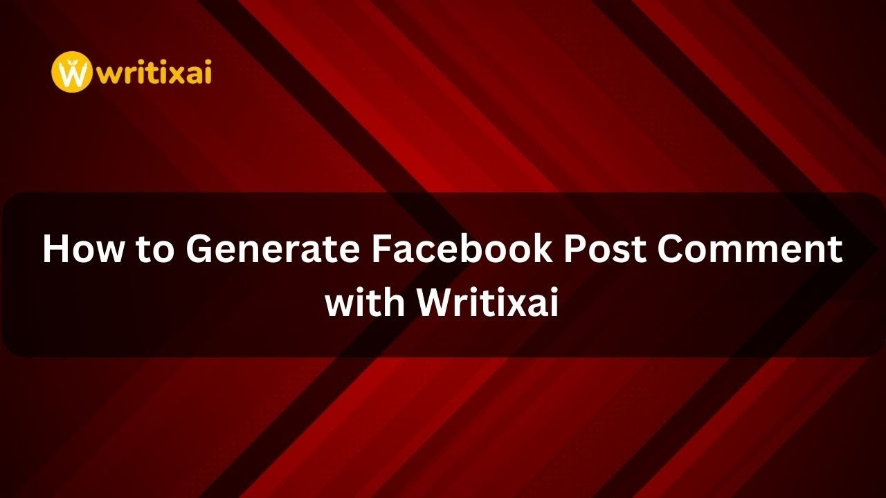 How to Generate Facebook Post Comment with Writixai - YouTube