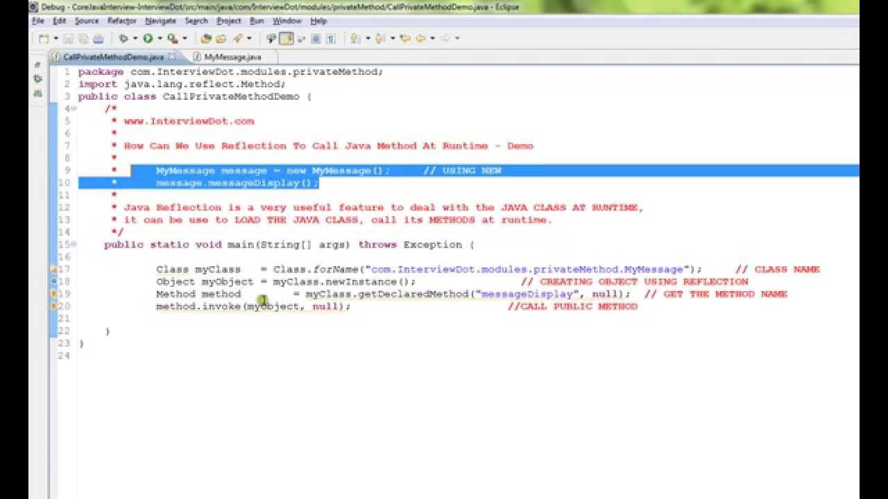 TAMIL HOW CAN WE USE REFLECTION TO CALL JAVA METHOD AT RUNTIME - YouTube