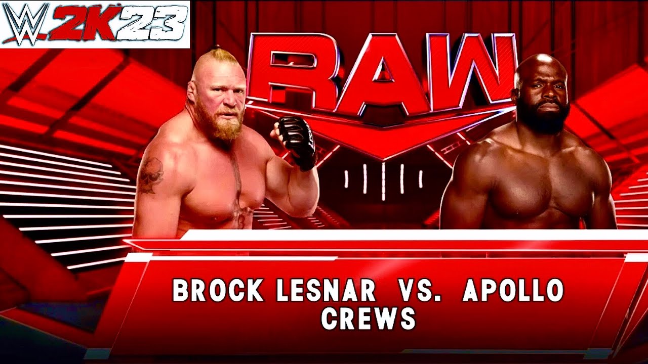 BROCK LESNAR VS APOLLO CREWS Rematch WWE 2K23 Simulation Match - YouTube
