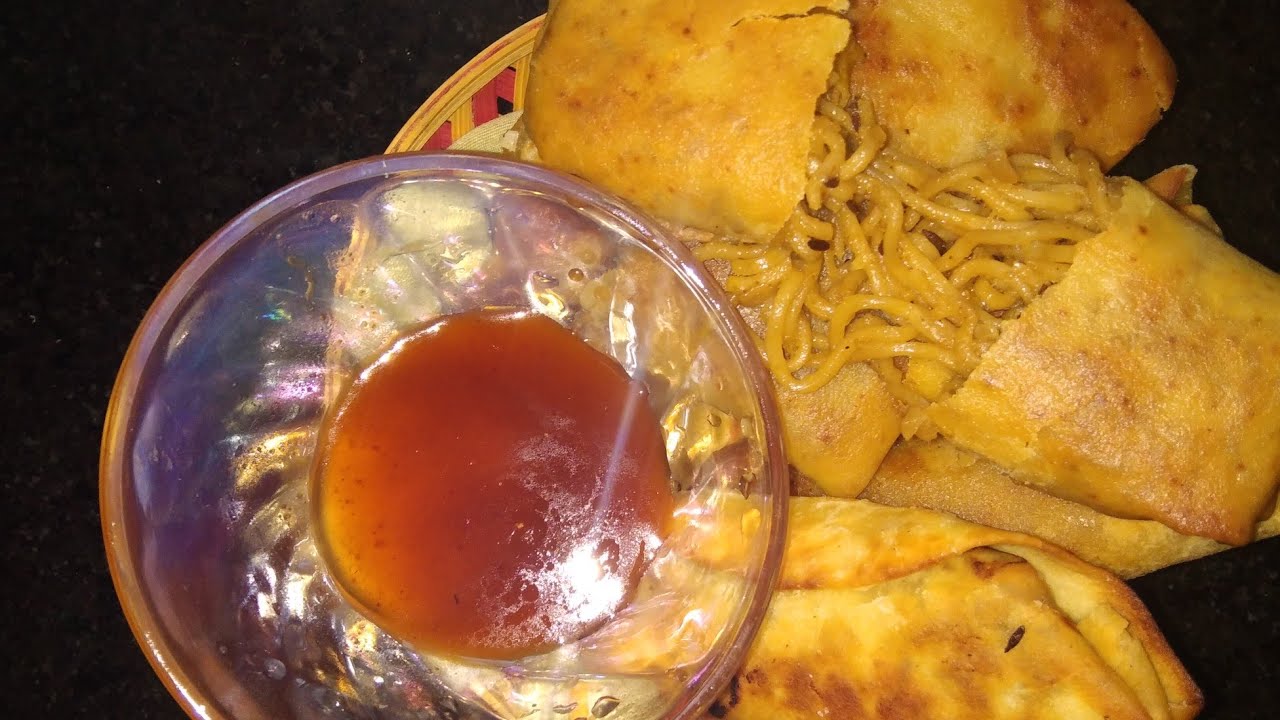 Maggi rolls with red chutney with soft and crunchy texture for party ...
