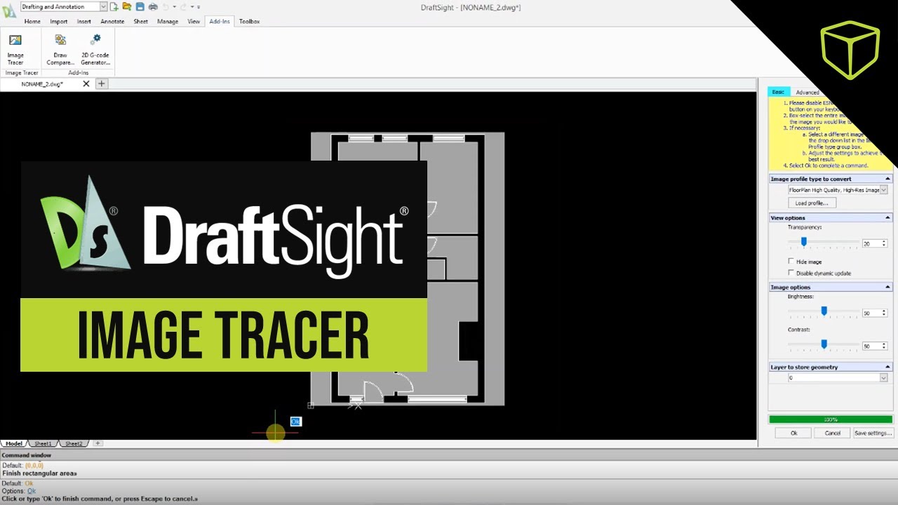 DraftSight Image Tracer: Quick Look - YouTube