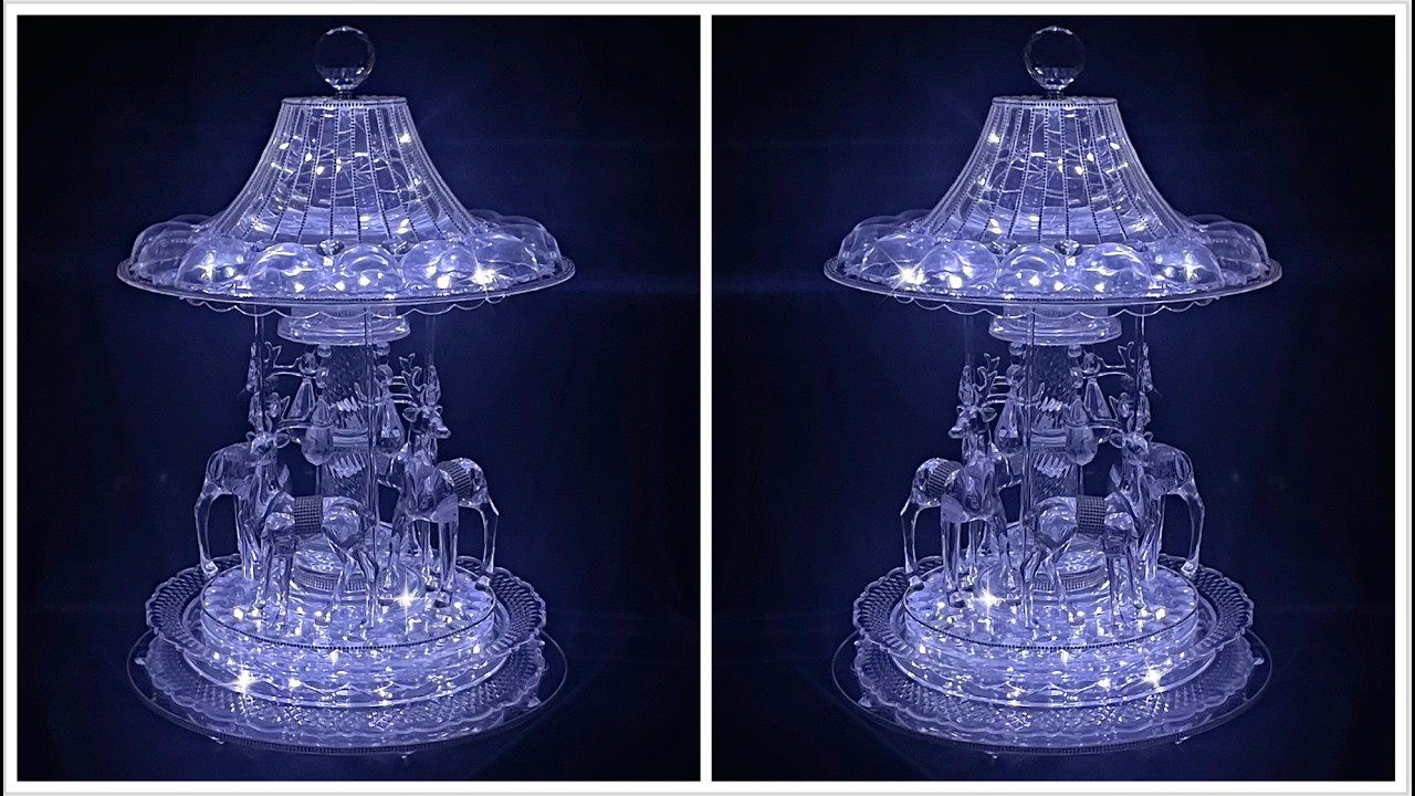 Dollar Tree DIY! | LIGHT UP CRYSTAL CAROUSEL | CHRISTMAS DIY 2025 - YouTube