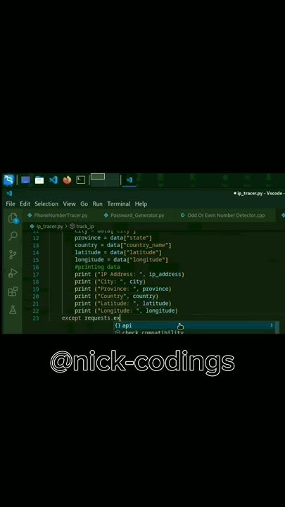 Get Information From Your Ip Address Uding Python Shorts Python Programming Coding Youtube