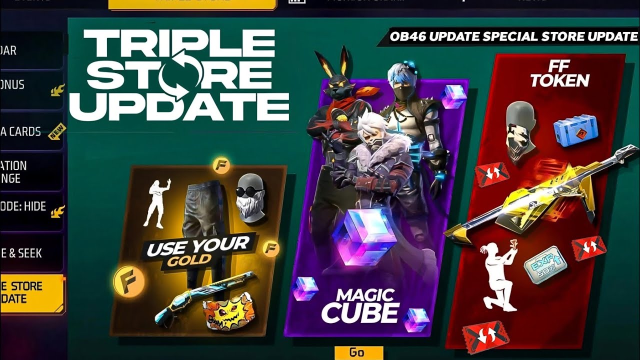 NEW ITEMS IN STORE | OB46 TRIPLE STORE UPDATE | FREE FIRE NEW EVENT ...