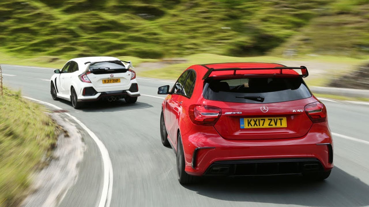 2017 Mercedes AMG A45 vs 2018 Honda Civic Type R - YouTube