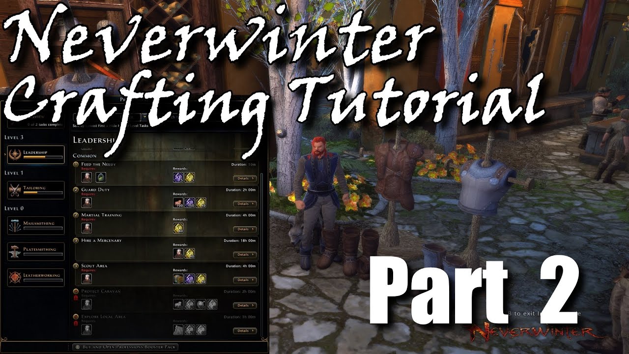 Neverwinter Crafting Tutorial Pt.2 - Primary Professions, Leveling ...
