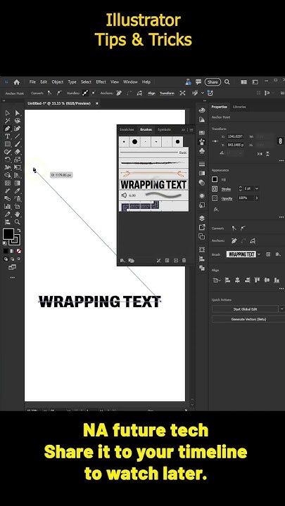 How To Make Wrapping Text Effect in Adobe Illustrator #wrapping #text # ...