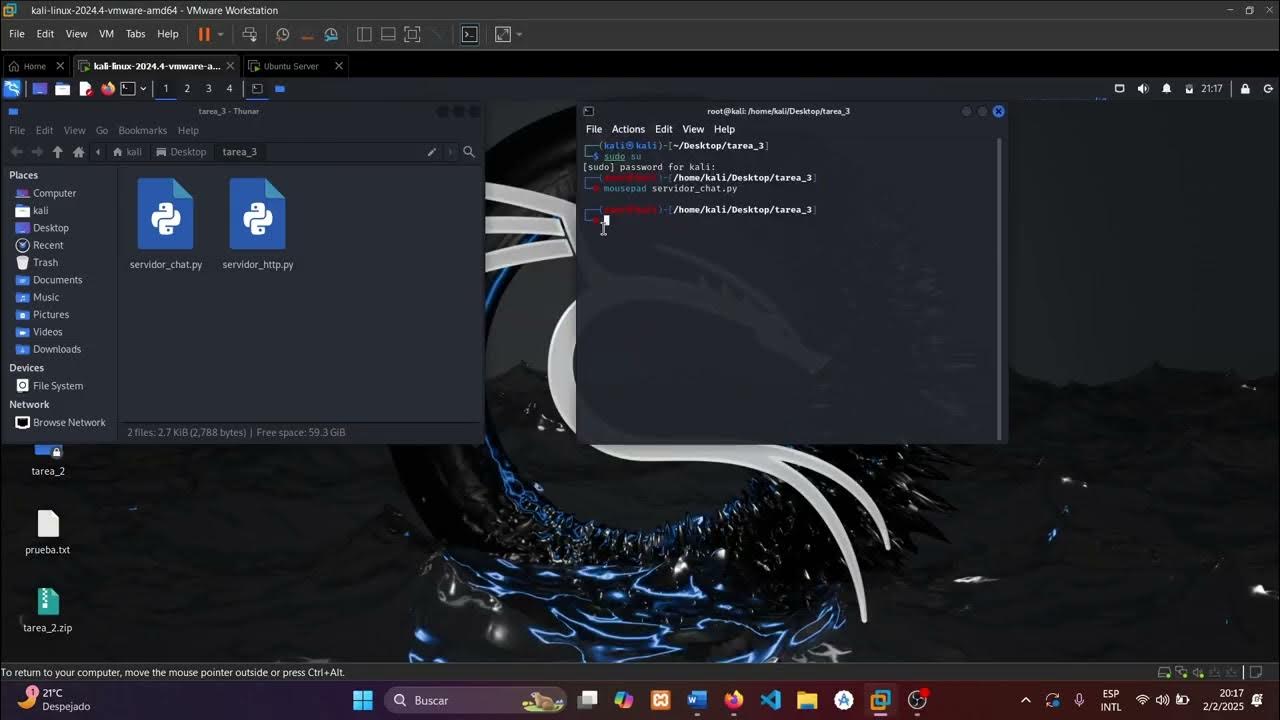 Sistema basico de Chat utilizando Socket con Python en Ubuntu Server y Kali Linux - YouTube