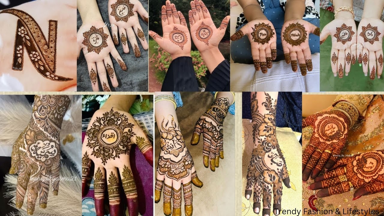 Beautiful Name Mehndi Designs 2024| Alphabet Mehndi Designs ...