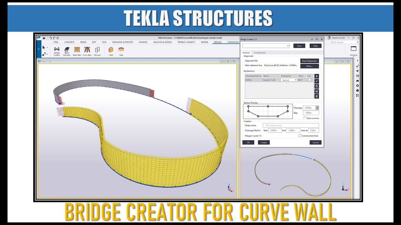 Bridge Creator for Curve Wall - YouTube