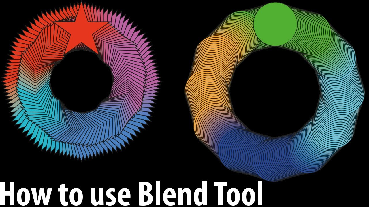 Blend Tool Illustrator Tutorial, How to use the BLEND TOOL - YouTube