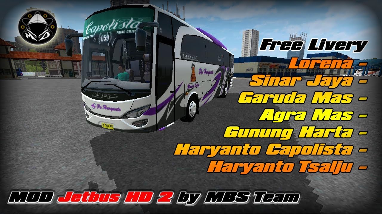 BUSSID | 7 LIVERY JBHD 2 | MOD JBHD 2 BY MBS TEAM - YouTube