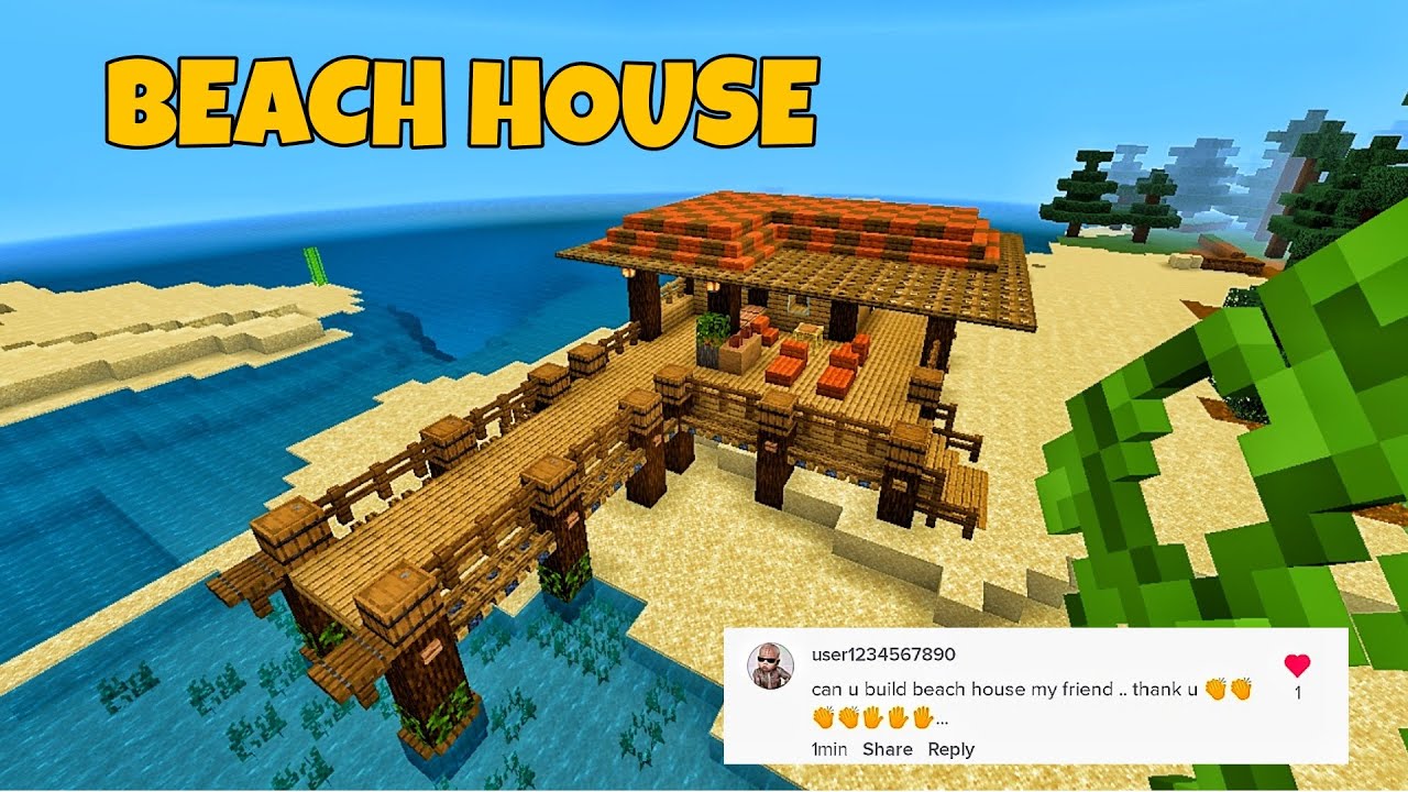 How to build a Beach house | Simple Beach House | Minecraft - YouTube