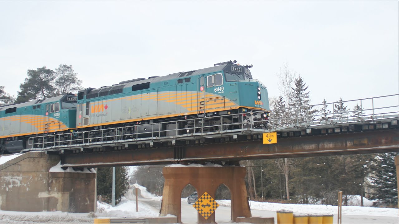 Via Rail's "The Canadian" #1 with Via 6449, Via 6459, and Via 6452 ...
