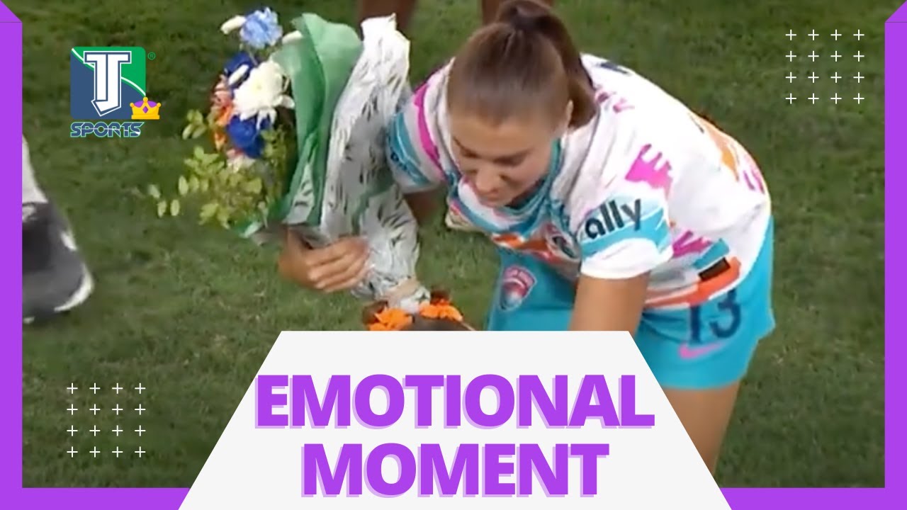 The EMOTIONAL moment Alex Morgan's daughter, Charlie, BRINGS FLOWERS to ...