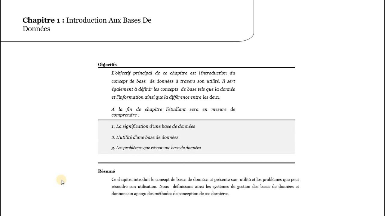 Bases de Données | 01 - Introduction aux Bases de Données - YouTube