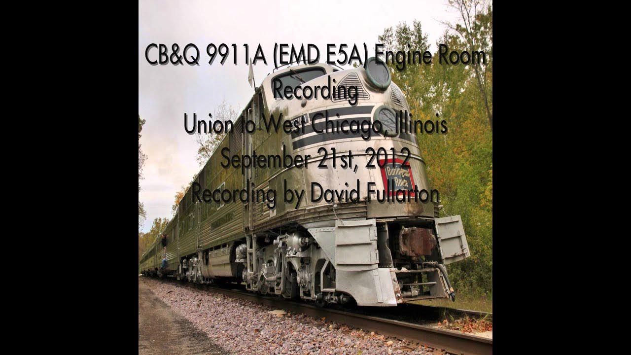 CB&Q 9911A (E5) Engine Room Recording - YouTube