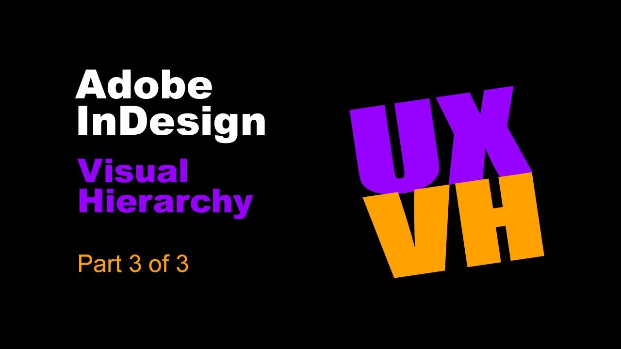 Visual Hierarchy Document - InDesign - Part 3 of 3 - YouTube