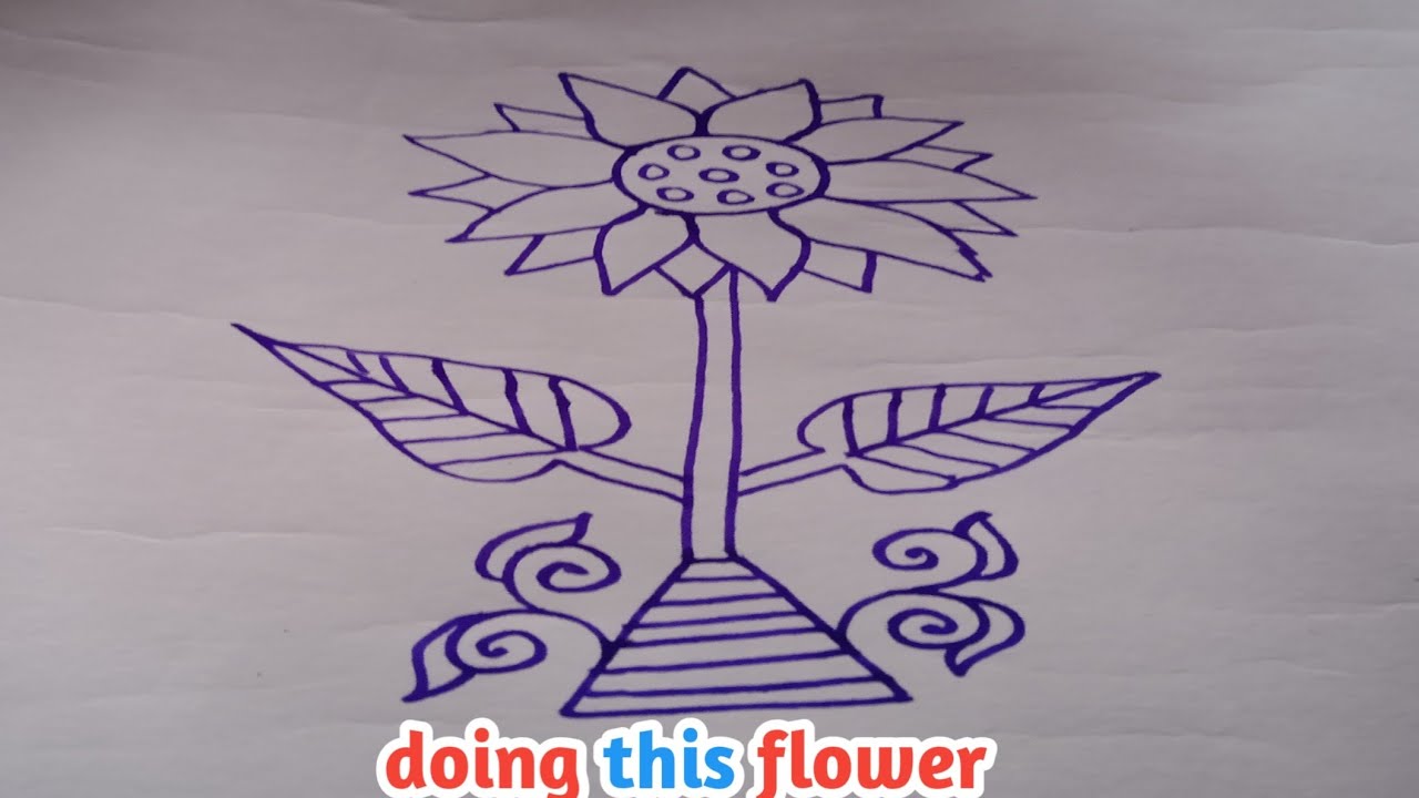 how to make sun flower design - YouTube