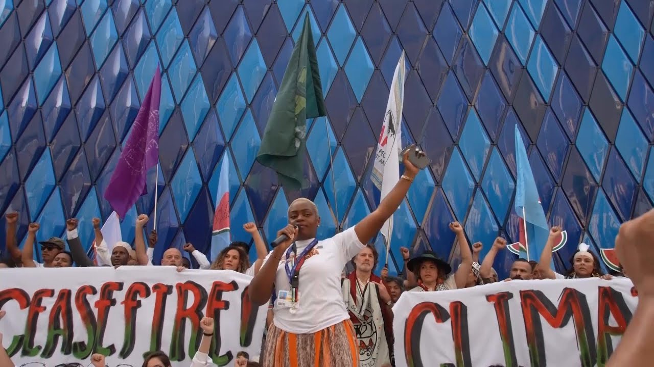 Demo at COP28 in Dubai calls for cease-fire in Gaza, in first UAE ...